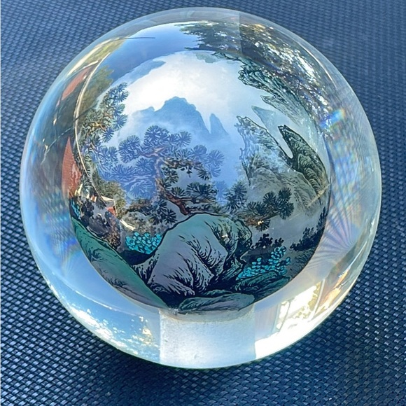 Art | Vintage Japanese Hand Painted Landscape Paperweight One Of A Kind ...